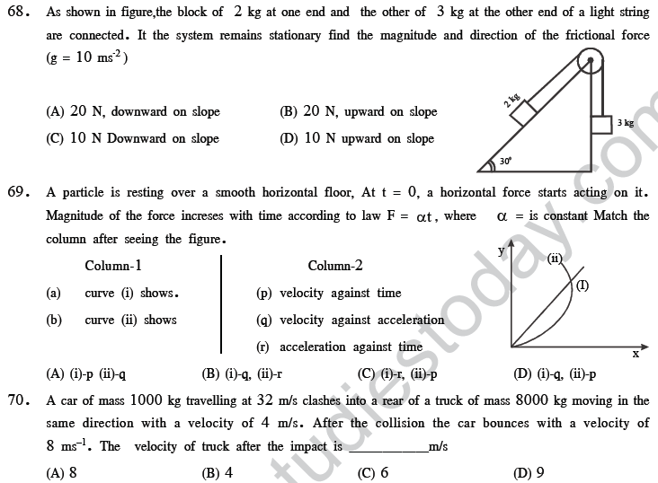 NEET UG Physics Laws of Motion MCQs with Answers
